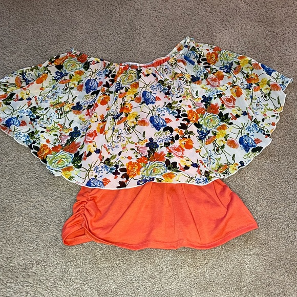 Carol Rose | Tops | Carol Rose Floral Shirt With Orange Tank Attached ...